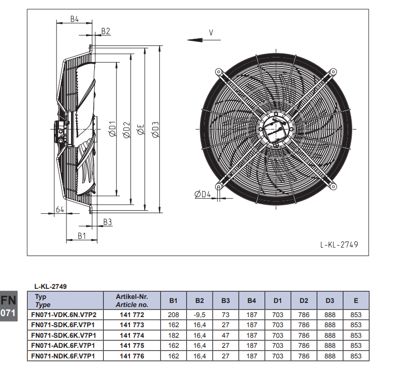 ZIEHL-ABEGG Fan Germany New Original Axial Flow FN071-SDK.6F.V7P1 FE071 ...