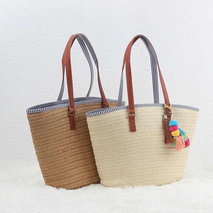 Big Straw Tote Summer Beach Bags - Handmade & Eco-friendly