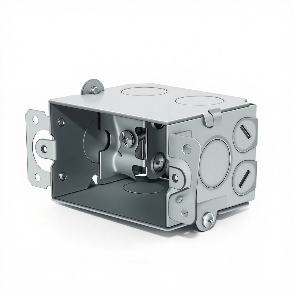 Electrical Gangable Switch Box 2-1/2in Deep Galvanized Steel Outlet ...