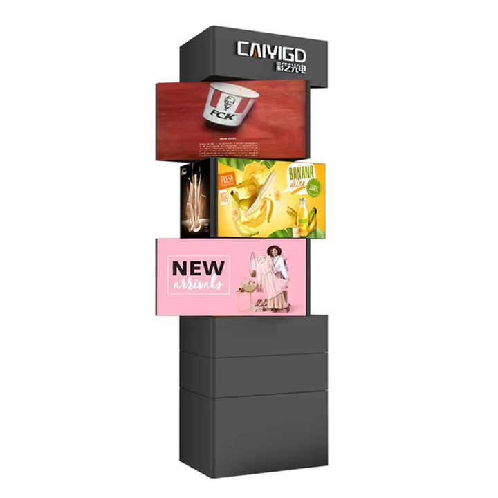 Mechanical Triangle Rotating Tower LED Display Screen - 360° Outdoor ...