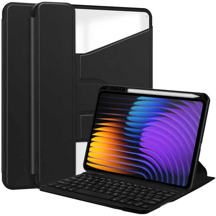 Transparent 360 Rotary Wireless Detachable Keyboard Case for Xiaomi Mi ...