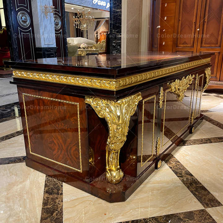 Royal Office Furniture Luxury Classic Carving Wooden Computer Desk ...