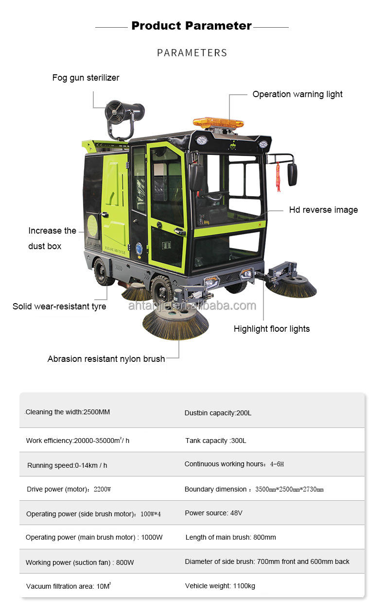 Best Four Wheel Steering Road Sweeper Cleaning Machine Electric Fuel ...
