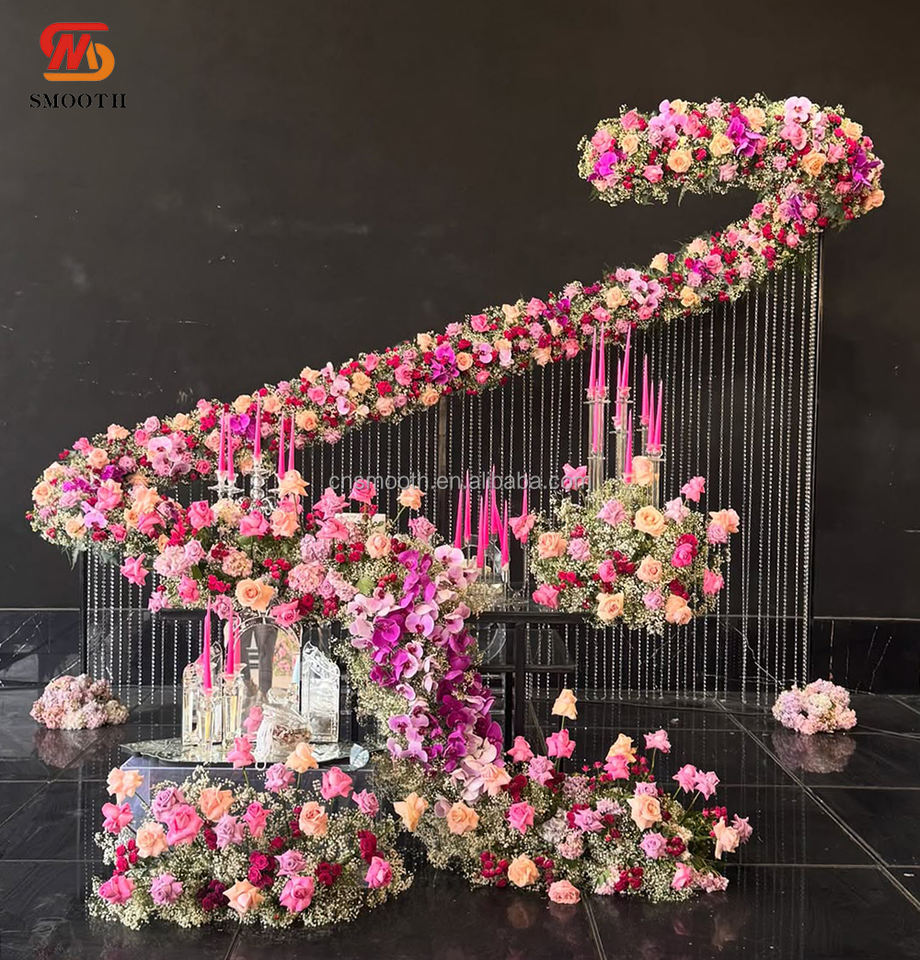 SMOOTH Modern Wedding Props Wrought Iron Arch S-Shaped Wedding Flowers ...