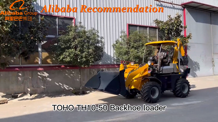 TH10-50 Mini Backhoe Loader - 4x4 Wheel Loader with Kubota Engine, 60KW ...