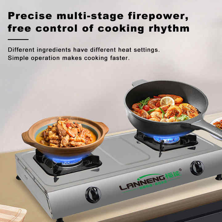 Biogas Kitchen Burners Biogas Double burner Stove Biogas Cooking burner ...