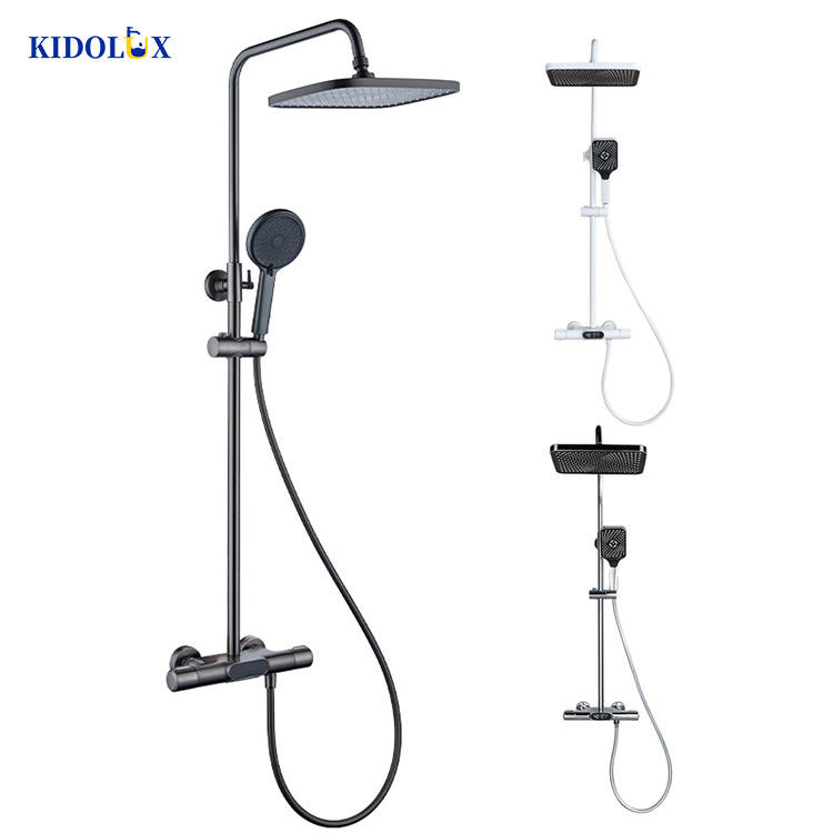 Wall Mounted Modern Digital High-end Overhead Rainfall Hot and Cold ...