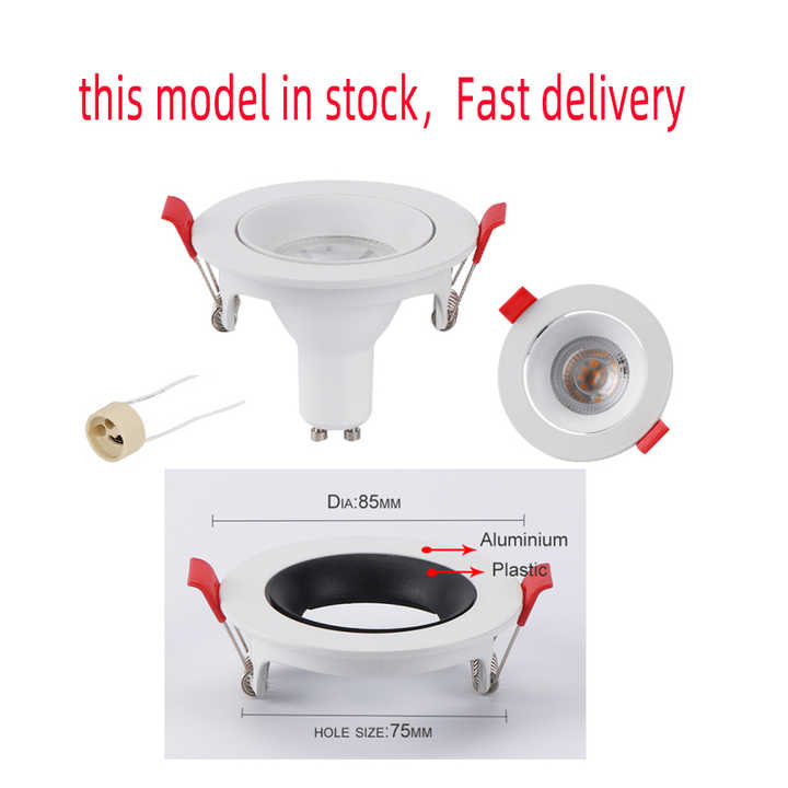 LED Recessed Trimless Adjustable Aluminum GU10 Downlight Module 7W Anti ...