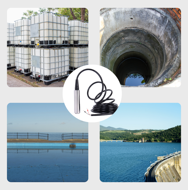 Submersible Hydrostatic Level Sensors Probe River Tank Water Liquid Level Indicator Transmitter ...