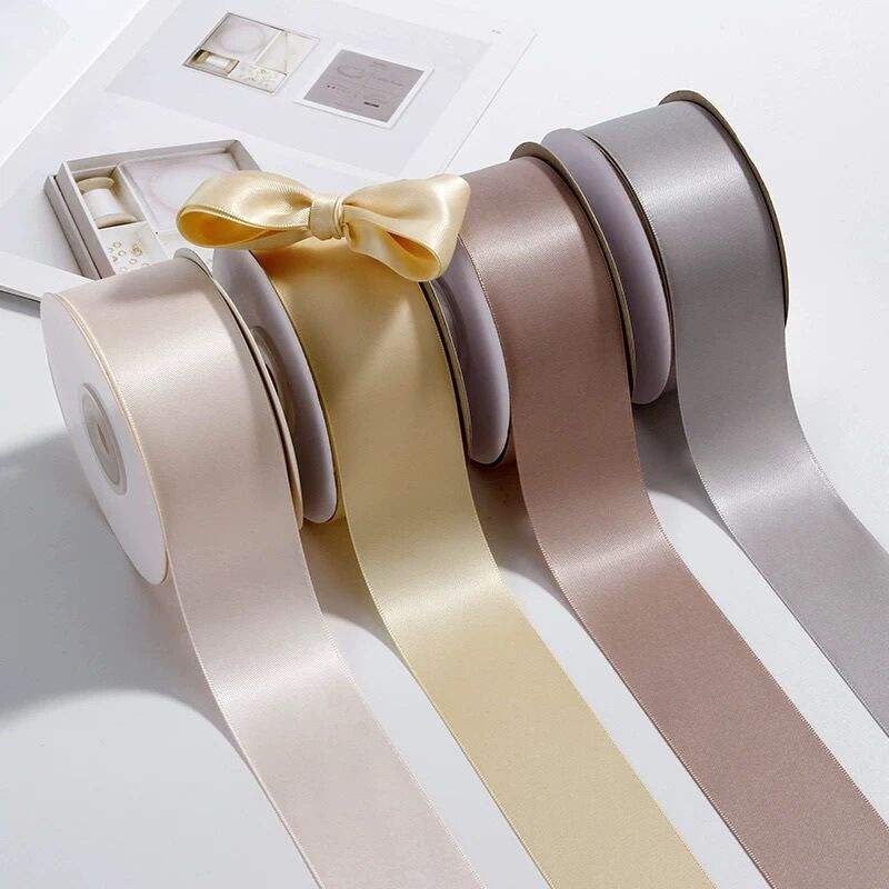 Ivory Decorative Polyester Satin Ribbons 22mm 100 Yards Ribbon Roll 7/8 ...