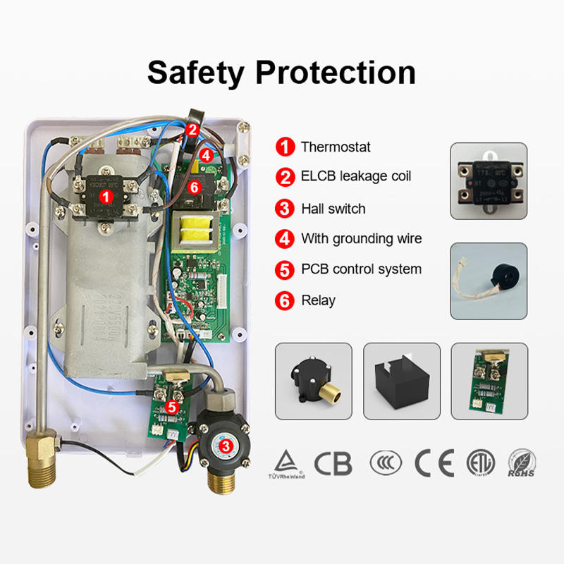 Smart Electric Tankless Water Heater Remote Control Instant Constant ...