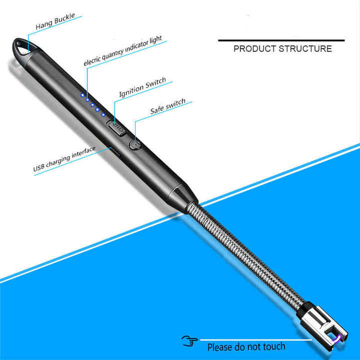 Stylish Windproof Charging USB Electric Multi-function Arc Lighter ...
