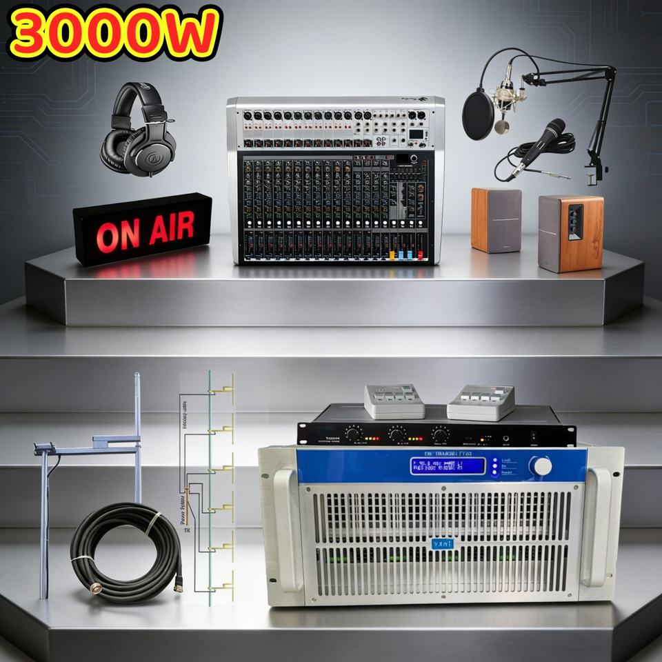 HP-3KW(3000W) Full Broadcasting Equipment: Stable FM Transmitter ...