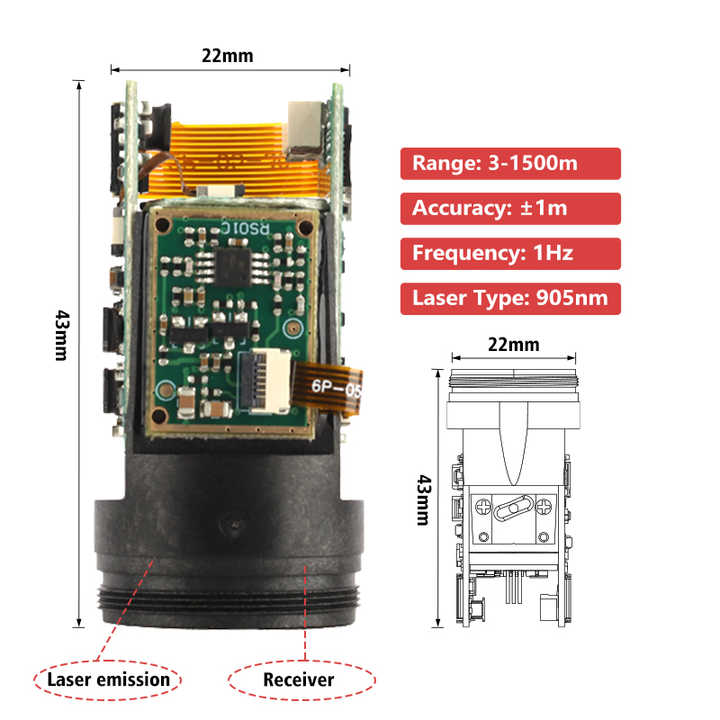 1km Laser Ranging Sensor for Drone - Precision & Custom Support