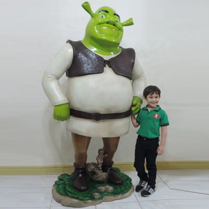 Garden cartoon movie figure life size resin sculpture fiberglass shrek ...