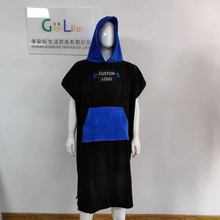 Customized Embroidered Organic Cotton Surf Robe 100% Thick Hooded Beach ...