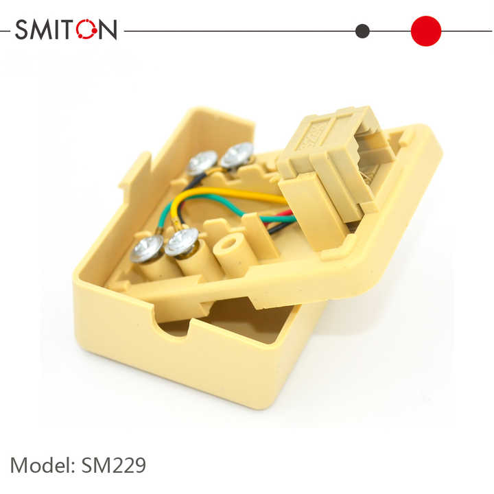 Rosette 6Pin 4 Core Terminal RJ11 Telephone Junction Box ABS Surface ...