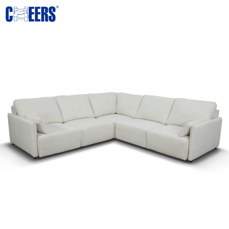 MANWAH CHEERS Electric Convertible L-Shape Sofa Bed Set Fabric Modular ...