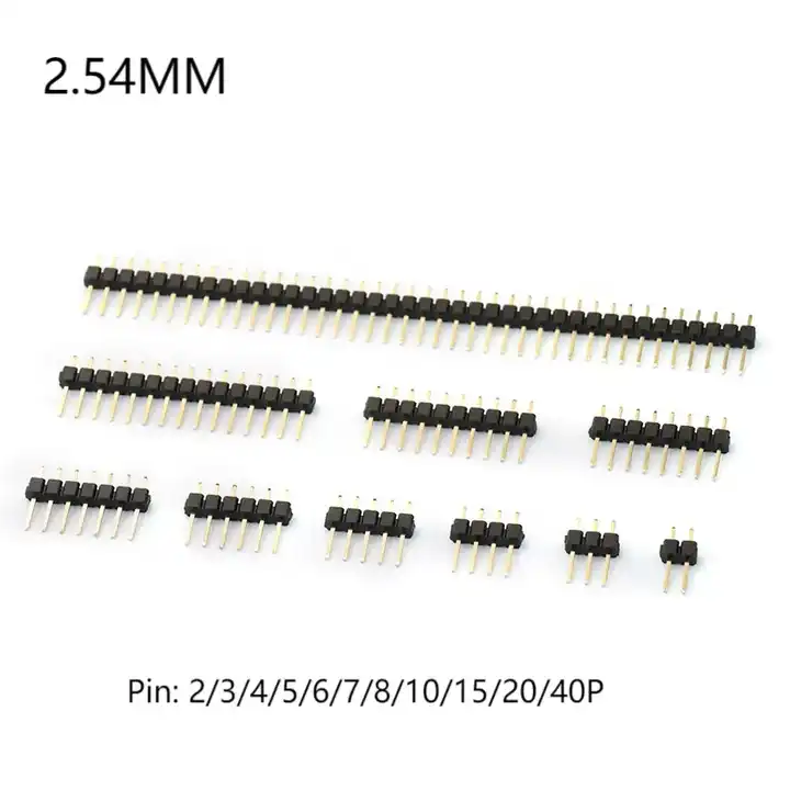 Single Row 2.54mm 7-Pin Male Header Connector Vertical Through-Hole 2A ...
