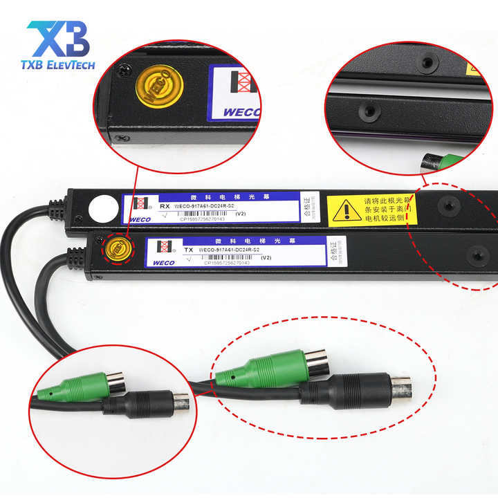 Elevator Light Curtain WECO-917A61-DC24R-S2 Microtech 94-Beam Anti ...
