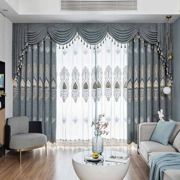 Embroidery Curtain Pakistan Designs Style Window Valance Double ...