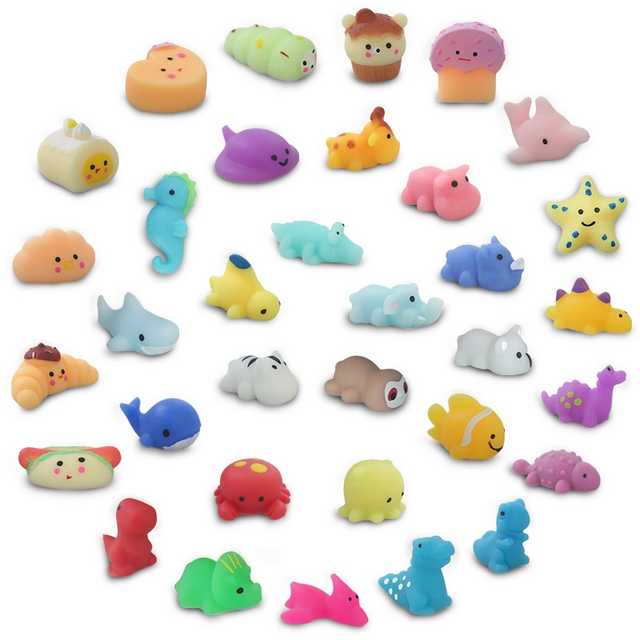Soft Rubber Miniature Animal Squishy Fidget Toys Mochi