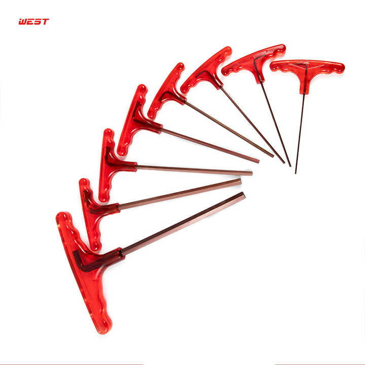 Red T Handle Bronze Wrench Alloy Steel Allen Key Chrome Plated Finish ...