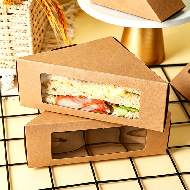 Thickened Kraft Paper Sandwich Boxes Wholesale Greaseproof Brown ...