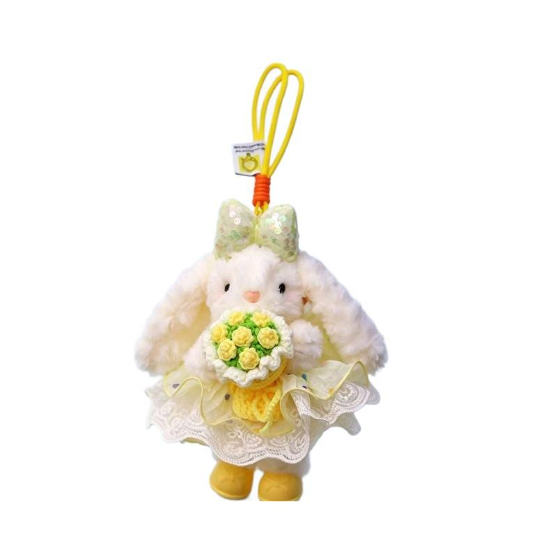 Handmade Cute Lop Ear Rabbit Plush Toy Soft Stuffed Sweet Flowers Lace ...