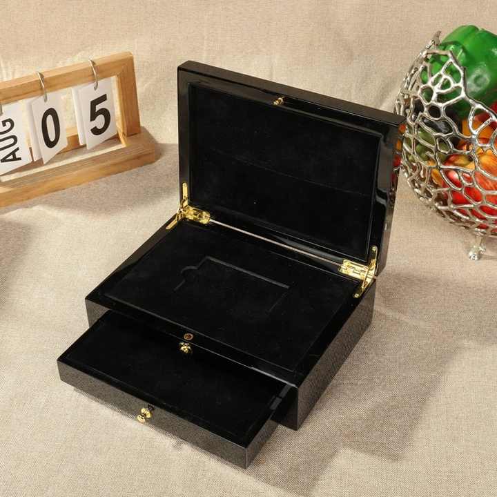 Luxury MDF Gift Card Box - High-End 2-Tier Wooden VIP Pack