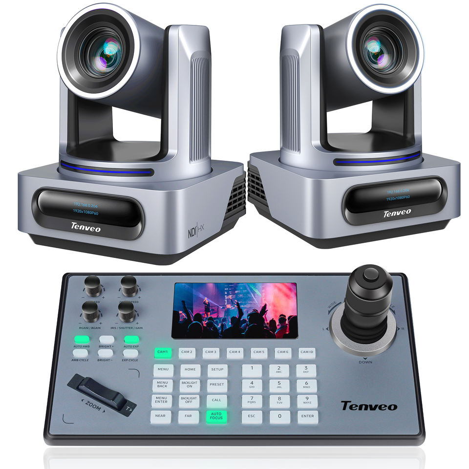 Tenveo NDI PTZ Camera and Controller Kits 20X Auto Tracking SDI/HDMI ...