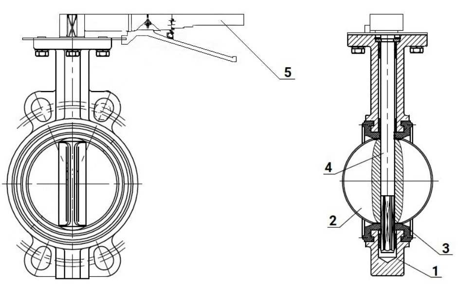 DNOVA Butterfly Valve Stainless Steel AISI 304 Compact Flanged 16 Bar ...
