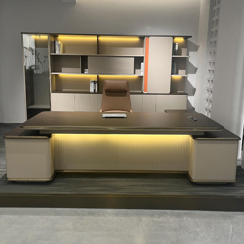 Modern Contemporary Light Luxury Executive Office Desk Large Commercial ...