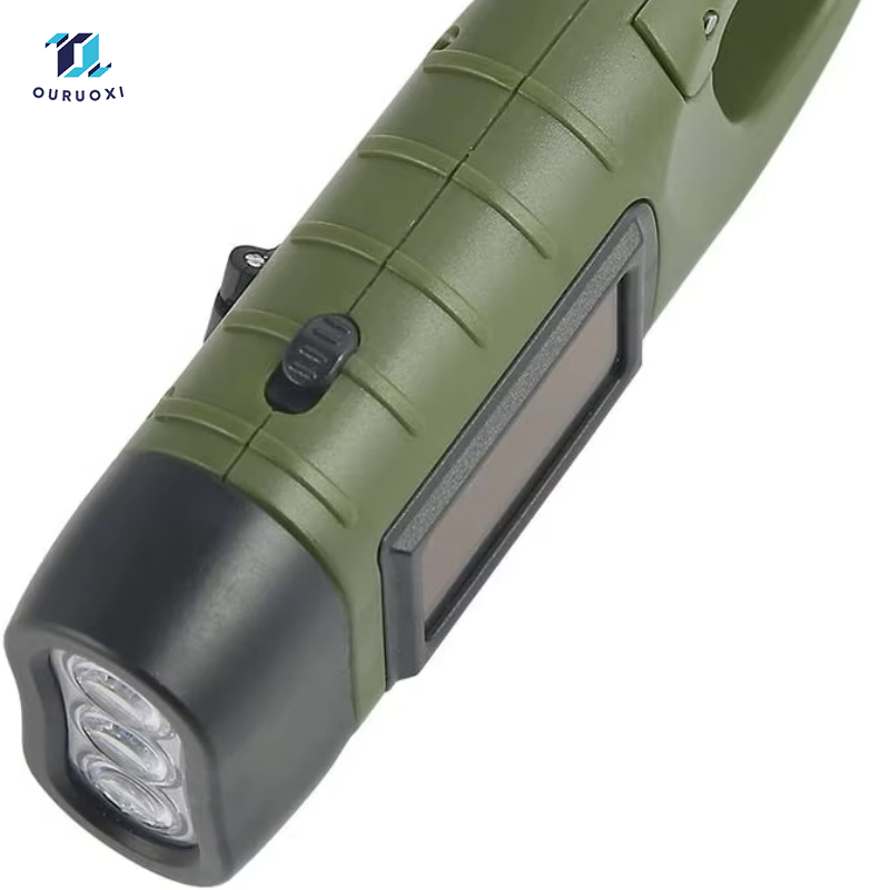 Hand Crank Solar Dynamo Flashlight Rechargeable Emergency LED Mini ...