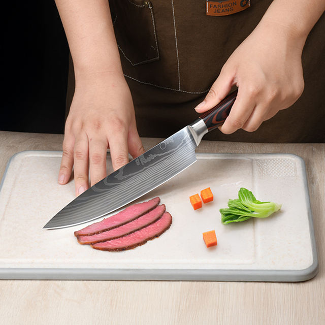 High Carbon Stainless Steel Damascus Laser Pattern Paring Slicing ...
