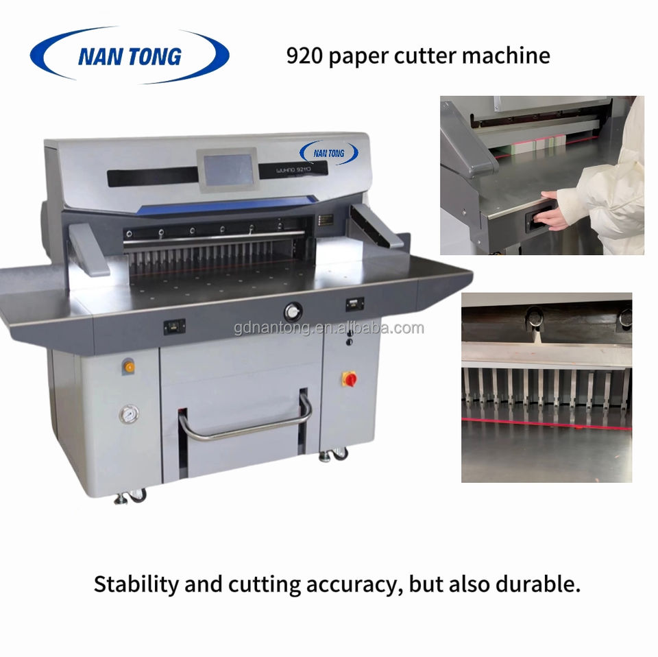 Industrial Heavy-Duty 920mm Hydraulic Guillotine Paper Cutter Computerized Cutting Machine Core ...