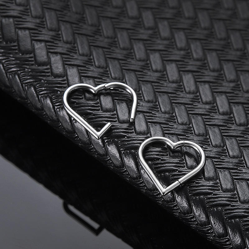 ASTM F136 Titanium Heart Nose Ring 8/10mm Seamless Hoop Earrings ...