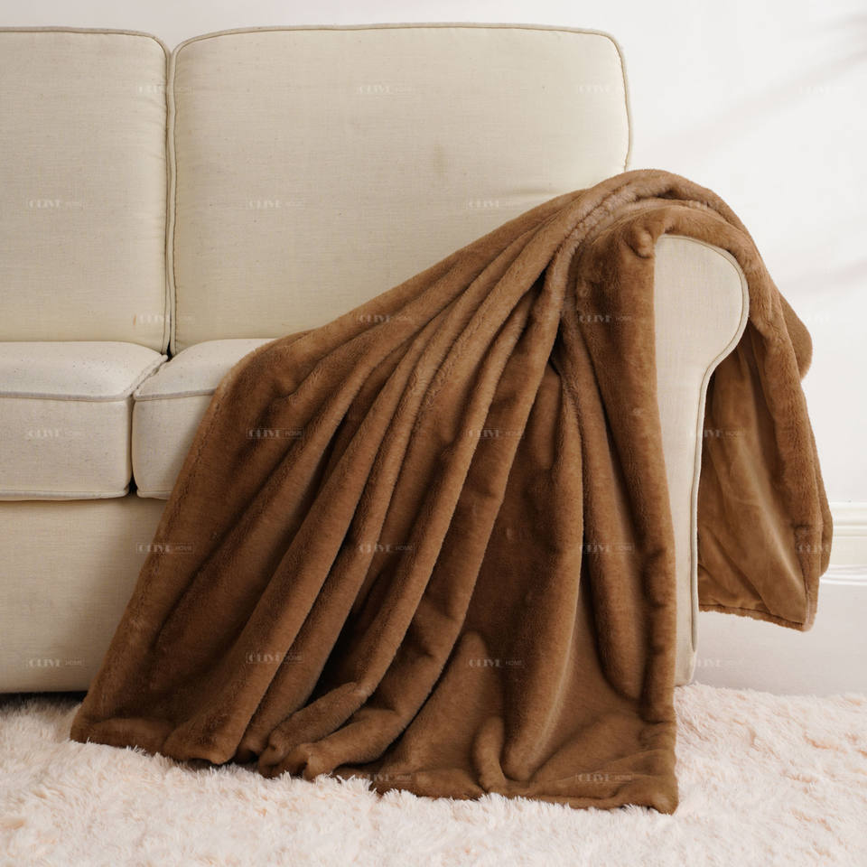 Best Selling Custom Pattern Solid Color Reversible Faux Fur Throw ...