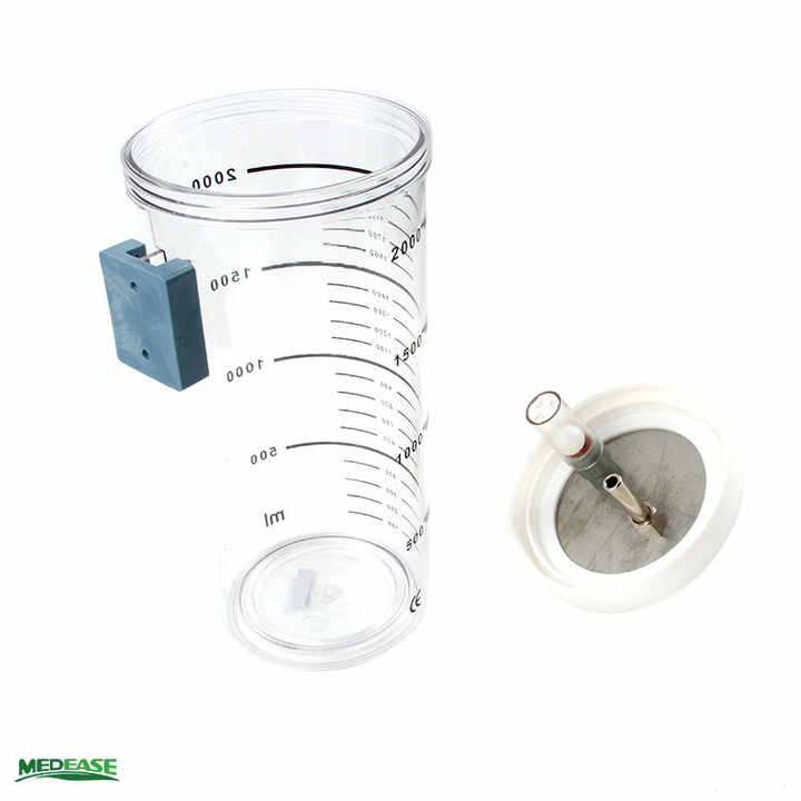 Wall Mounted Medical Vacuum Suction Jar 2L Polycarbonate Suction Bottle ...