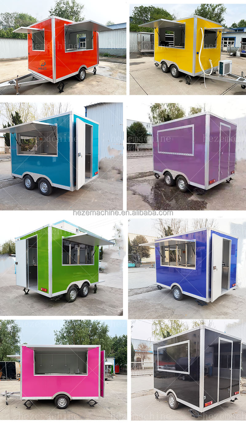 Customized dining cart rolling cart fast food machine ice cream trailer ...