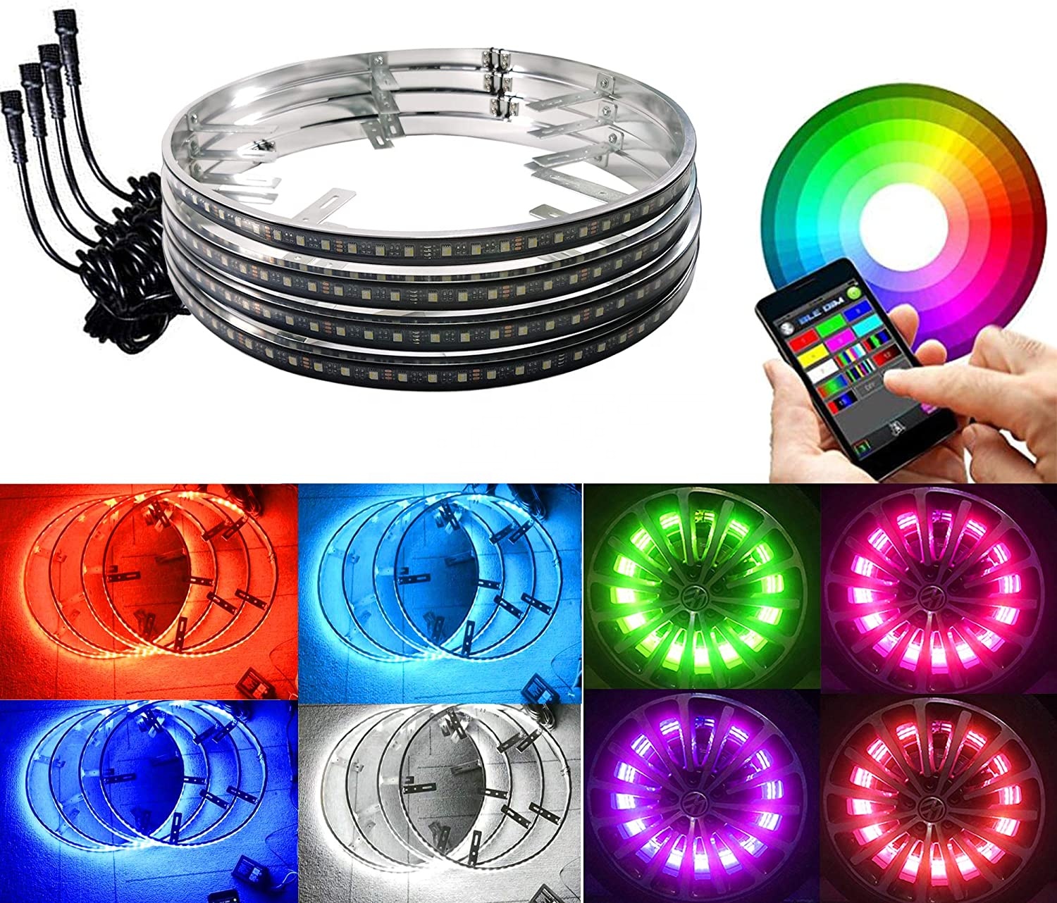 KingShowStar Newest Super Bright Wheel Ring Light 17 Inch 5 Rows Pure ...