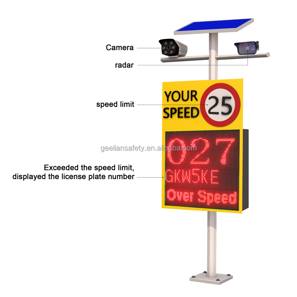 Solar Powered License Plate Recognition Led radar Controlled Aluminum ...