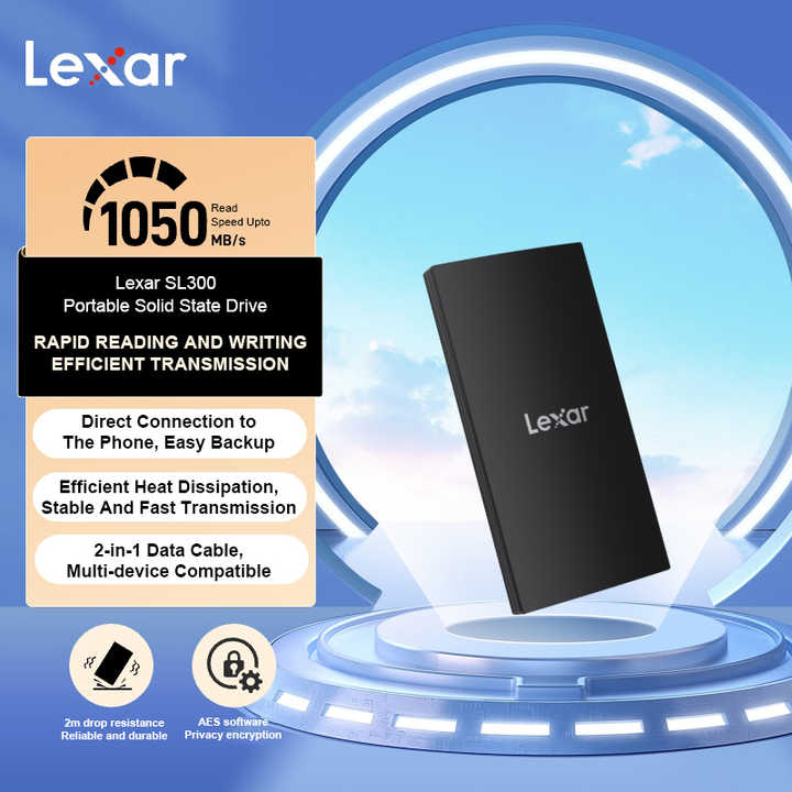 Lexar SL300 1TB External SSD High-Speed 1050MB/s Solid State Disk 2TB ...