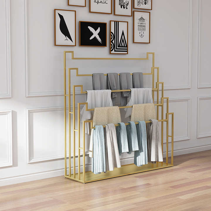 Custom Cloth Shop Floor Hanging Fabric Display Racks