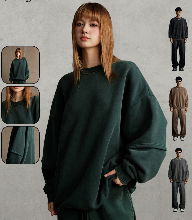 Custom Logo Print Drop Shoulder Oversize Hoodie 100% Cotton Plain Round ...