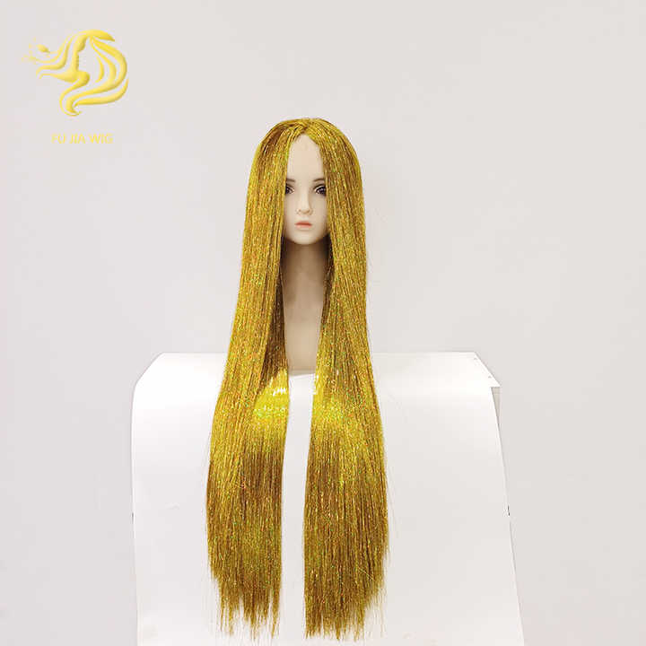 Wholesale High Quality White Color Full Tinsel Lace Front Wigs
