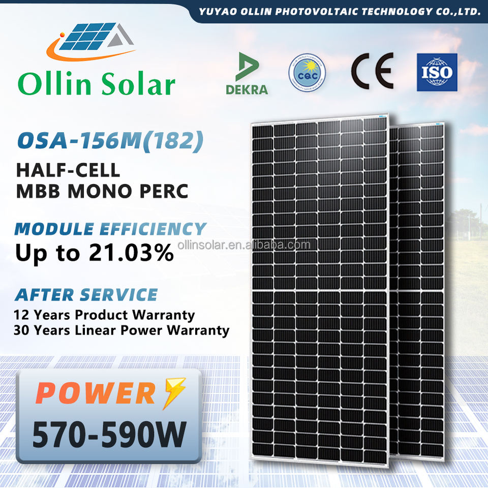 For N-Type PERC Half Cell 580W Monocrystalline Solar Panel Full Black ...