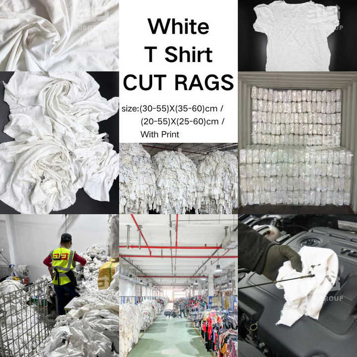 100% Cotton Textile Cotton Waste Rags Reclaimed Pure White Cut t Shirt ...