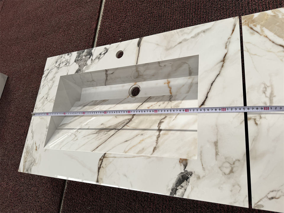 Hotel Project Fabricated Countertop Calacatta Gold Sintered Stone ...