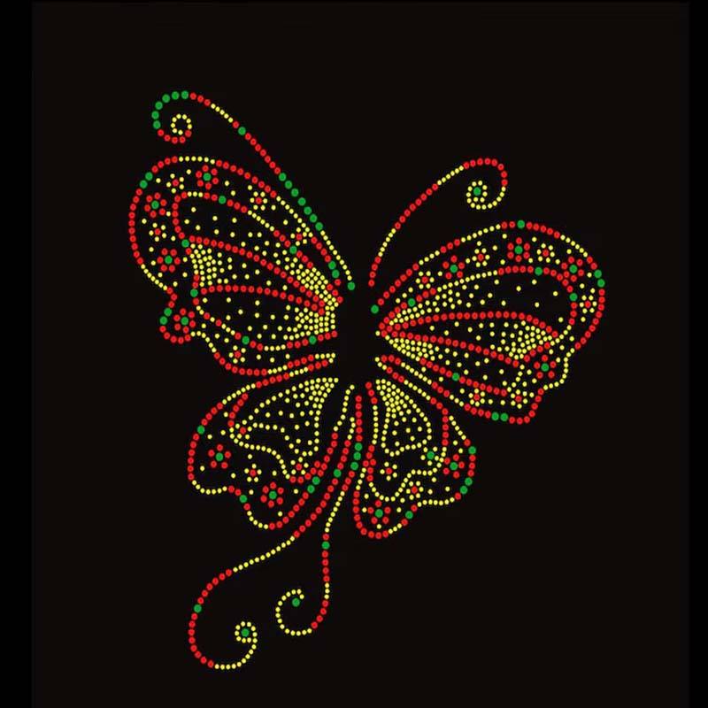 Custom Butterfly Rhinestone Template butterfly Heat Transfer Design for ...